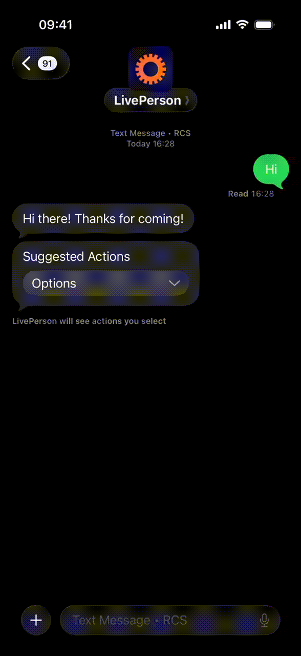 RCS for Business Messaging Templates — Suggested Actions Template ...
